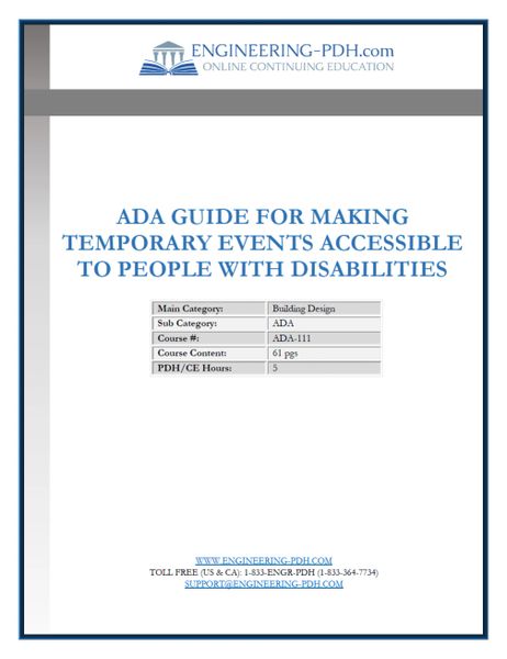 ADA-111 (5 Hrs) - ADA Guide for Making Temporary Events Accessible