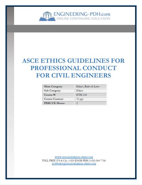 ETH-110 (2 Hrs) - ASCE Ethics Guidelines for Professional Conduct