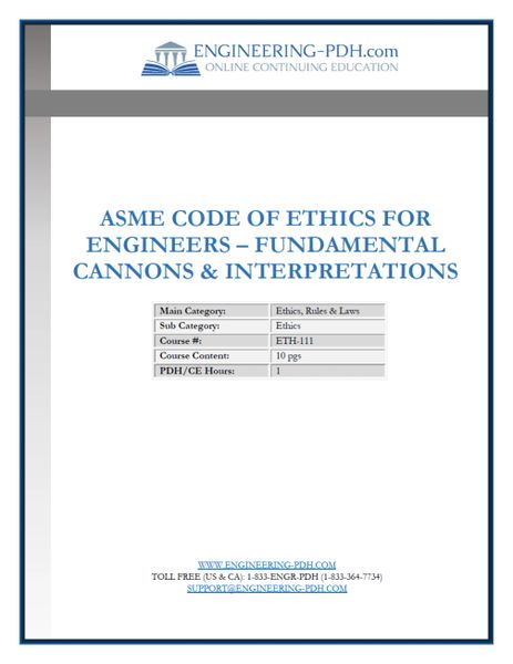 ETH-111 (1 Hrs) - ASME Code of Ethics for Engineers
