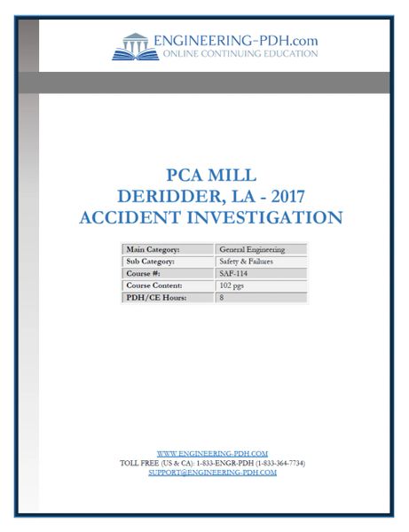 SAF-114 (8 Hrs) - PCA Mill Explosion - 2017 Accident Investigation
