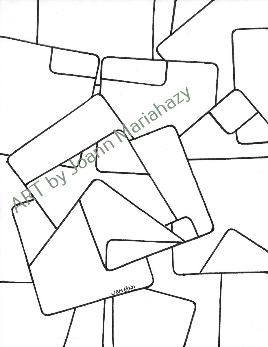 Layered Blocks - Individual Hand Drawn Coloring Page