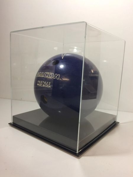 Bowling ball acrylic display case UV filtering Plexiglas with all black ...