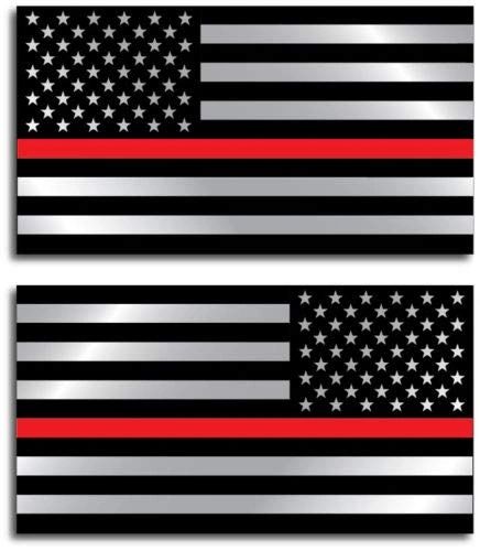 2 Pack Thin RED Line Decal Sticker Vinyl Car Truck Firefighter TRL ...