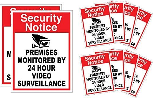 10 3M Home Surveillance Security Camera Video Sticker Warning Decal ...