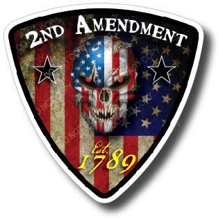 3 Pack of 2nd Amendment Skull 3M Vinyl Decal Sticker Gun Rights ...