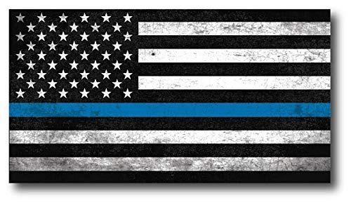 I Support Police Officer Thin Blue Line American Flag Decal Sticker ...