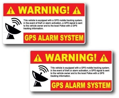 2 Pack GPS Alarm System Warning Decal Security Sticker Vinyl Car Truck Home