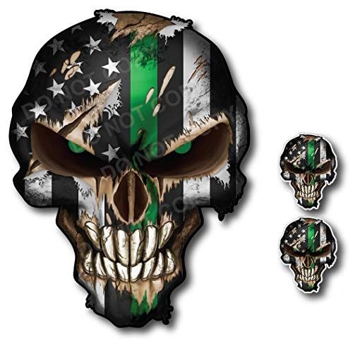 Thin Green Line Military Skull Decal Sticker for Cars Trucks Window ...