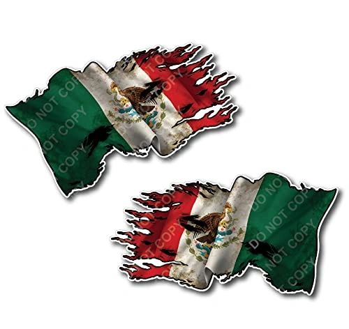 Mexico Waving Flag Mexican Pride Country Window Decal Bumper Sticker ...