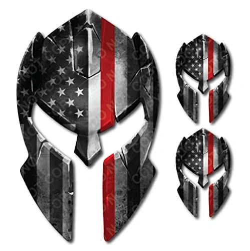 Thin Red Line Stripe Spartan Gladiator 300 Helmet American Flag Auto ...