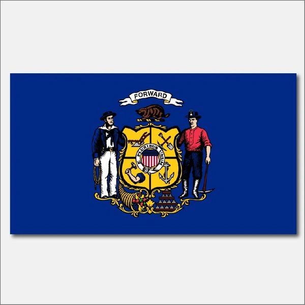 WISCONSIN STATE FLAG VINYL DECAL STICKER