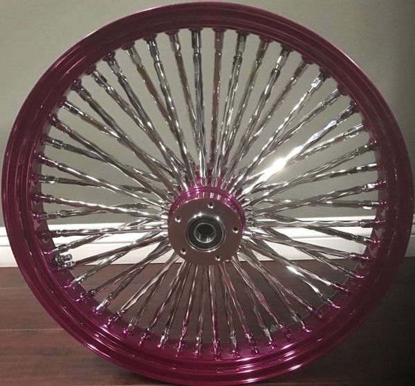 Twisted Spokes Rim & Hub Powder Coated Any Color Twisted Spokes Rim & Hub Powder Coated Any Color