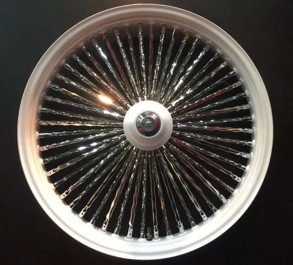 Fat Twisted Spokes Rim & Hub Powder Coated Any Color