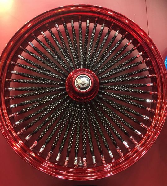 Fat Twisted Spokes Rim, Hub & Spokes Powder Coated Any Color