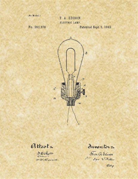 Electric Lamp Patent #263878 09/05