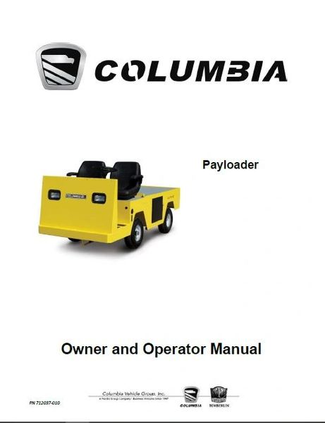 Manual, Operator, Columbia Payloader Burden Carrier BC2 BC3