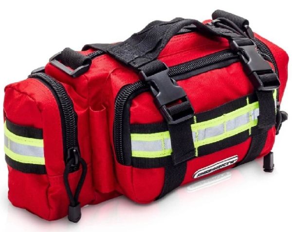 Red MOLLE waist bag, reflective