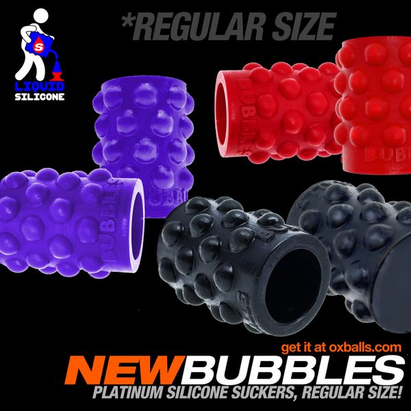 BUBBLES squishy bubble-grip nipsuckers OXBALLS LIQUID PLATINUM SILICONE