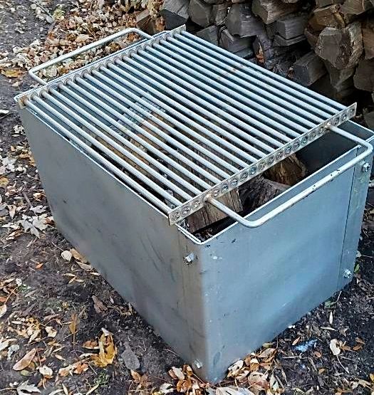 Rectangular Small Space Fire Pit With Grill