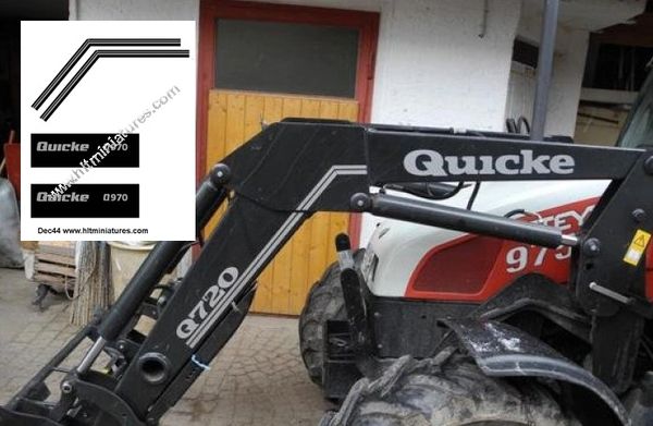 2 x Quicke Q720 Self- Adhesive Decals (to fit UH Faucheux Front Loader ...