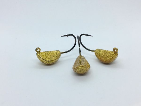 Knocker Jigs: Disco Gold (3 Pack) | Bird of Prey Fishing Tackle