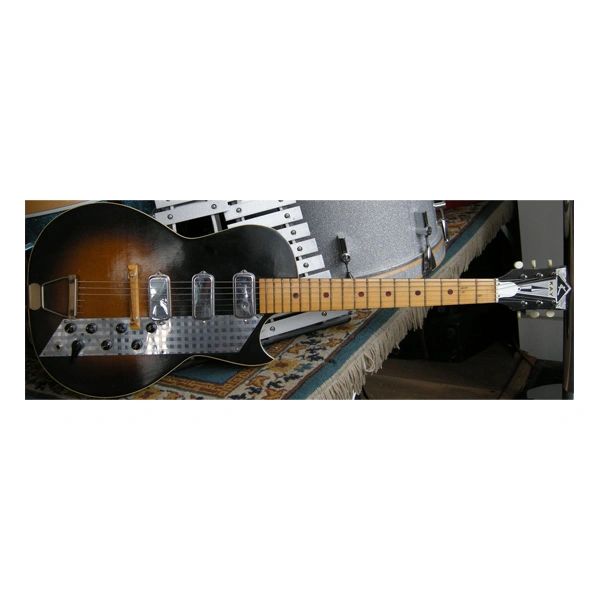 Kay Value Leader K1963 3-Pickup Sunburst Finish Thin-Line Semi ...