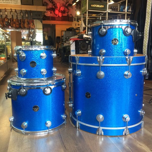 1996 DW Collector's Series Blue Sparkle 4-Piece Maple Shell Pack ...