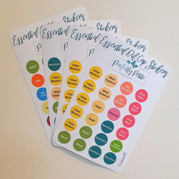 Essential Oil Cap Stickers - Custom Sheet