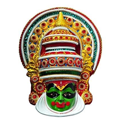 Kathakali Mask Online, Wall Hanging Kathakali Mask In Fibre : Model 2