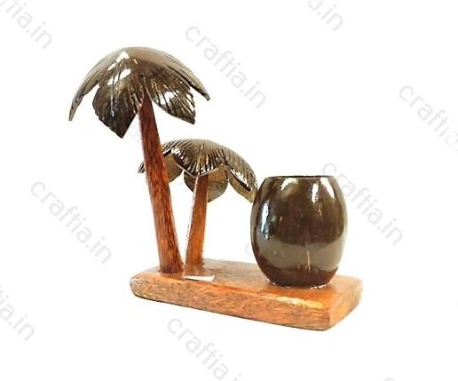 Coconut Shell Pen Stand Model 1