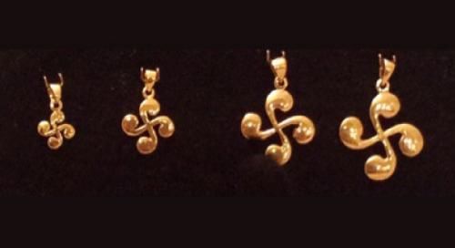 Gold Lauburu Pendants