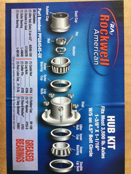 Replacement hub kit complete