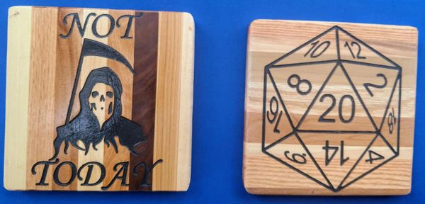Custom Wood Interchangeable Faces for Dice Tower