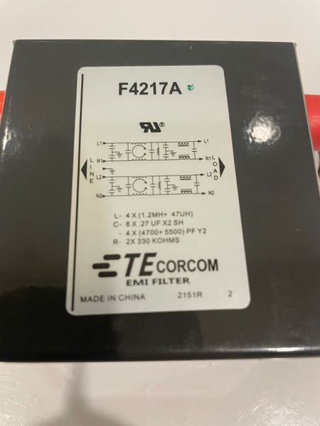 TE Connectivity F4217A Corcom Power Line Filter NEW! FREE SHIPPING ...
