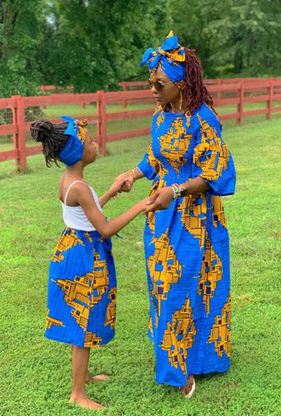 Ahma & Me Blue Kitenge Set