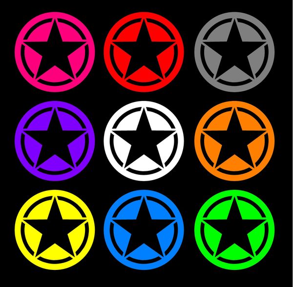 Army star AC vent sticker set