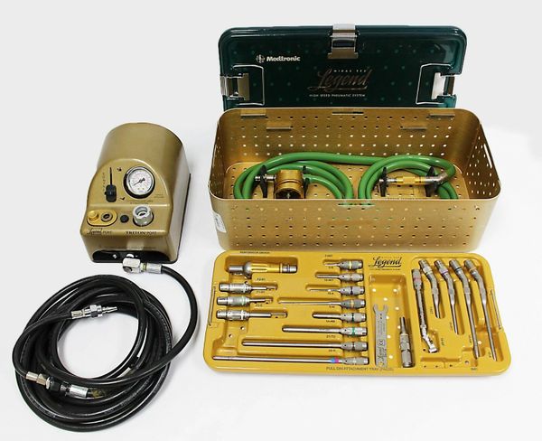 COMPLETE Medtronic Midas Rex Legend Pneumatic V03 Drill Set with 18 ...