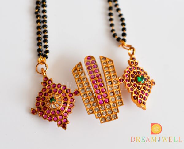 BEAUTIFUL MATT FINISH KEMP-GREEN NAAM-CHAKRA-SHANKU MANGALSUTRA SET ...