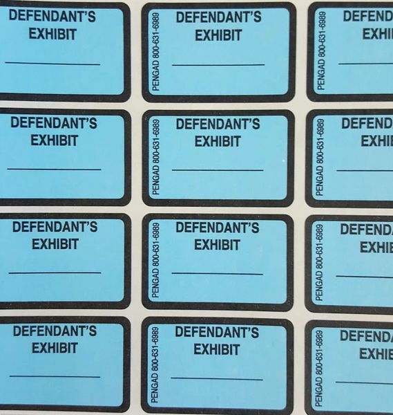 Blue Defendant's Exhibit Label