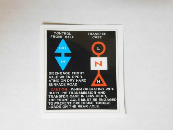 International Harvester Scout 80 800 NEW Dana 18 Transfer Case Decal ...