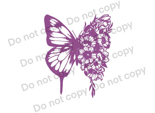 Butterfly Flowers SUB, Print & Cut Design