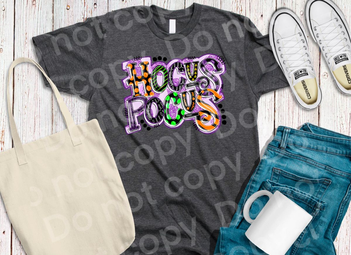 Hocus Pocus Various Letters Digital Heat Transfer