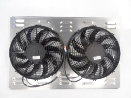 Aluminum Shroud/ Dual Electric Fan Assembly 18 1/2 x 27 1/4" 2060 CFM ...