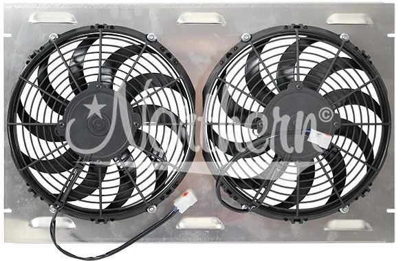 Aluminum Shroud/ Dual Electric Fan Assembly 15 x 24" 1925 CFM with Spal ...