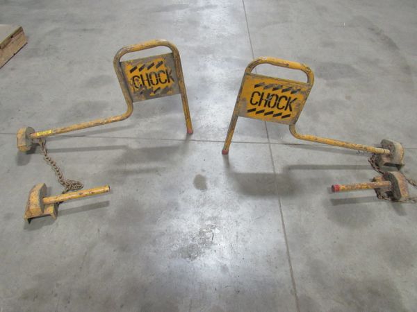 SOLD****Single Railroad Wheel Chock with Flag (Exposed Rail)