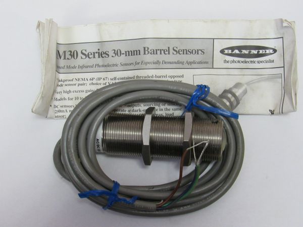 Banner SM30 Series 150m Range Opposed Mode Barrel Sensor (M/N: SMA30SEL)