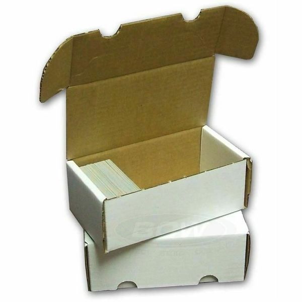400 Count Size White Cardboard Trading Card Storage Boxes Tab Closure ...