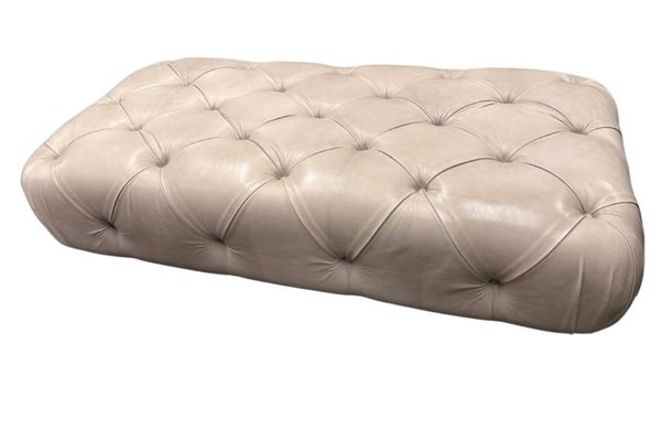 Modern Sally Sirkin Lewis for J Robert Scott Long Leather Pouf Ottoman Bench