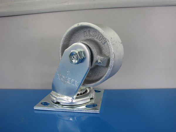 Albion 16 Series 4 x 2 Cast Iron swivel caster with steel retainers ...
