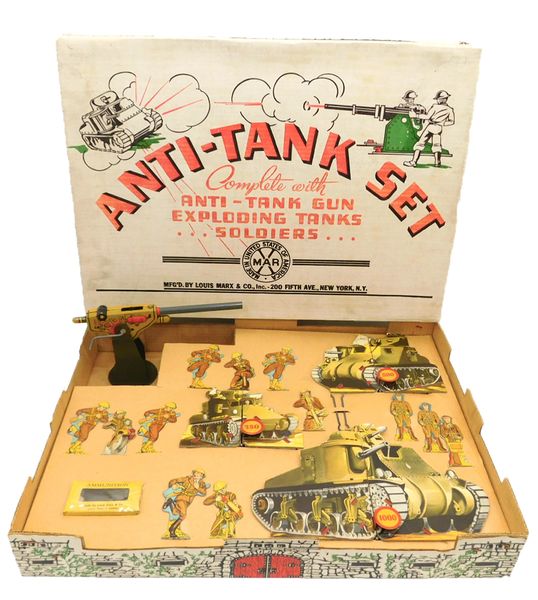 1940's MARX ANTI-TANK PLAY SET COMPLETE IN BOX EXPLODING TANKS TARGETS ...